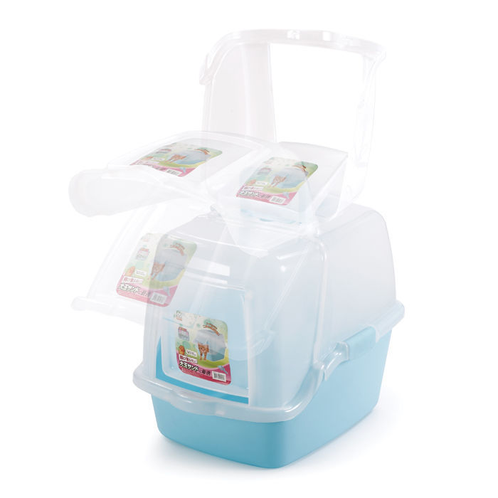 Cat Litter Toilet Box with Hooded Top Flap Door - Flyline