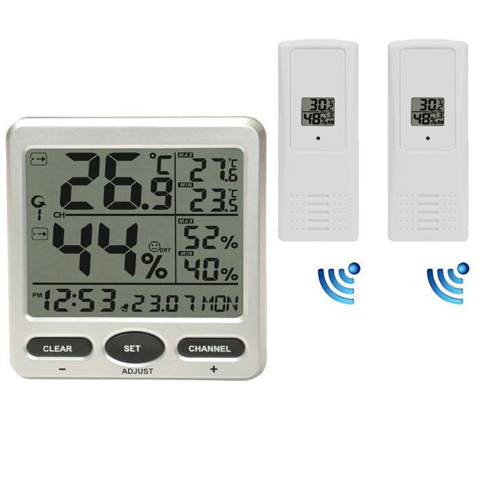 Wireless Weather Station 8-Channel Thermometer Hygrometer 8 Remote ...
